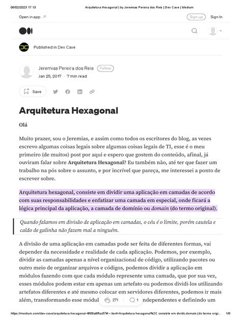 arquitetura hexagonal by jeremias pereira dos reis dev cave
