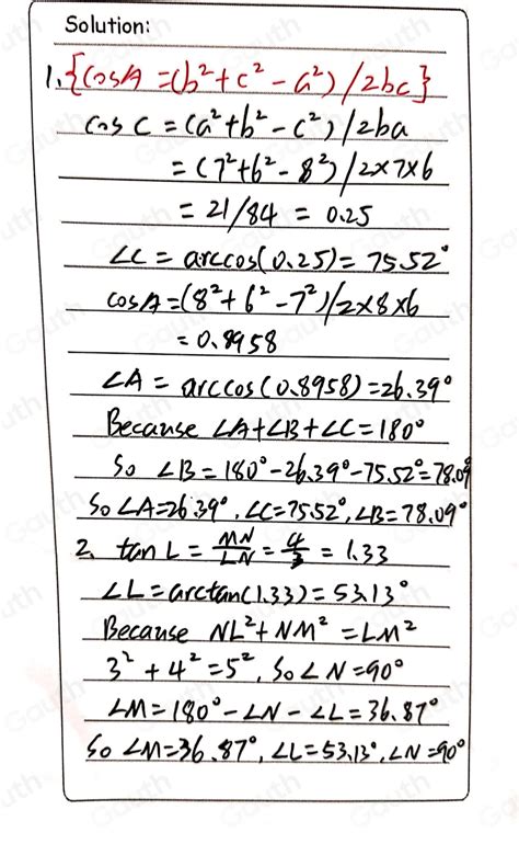 solved c independent activity 2 a list the angles in each triangle