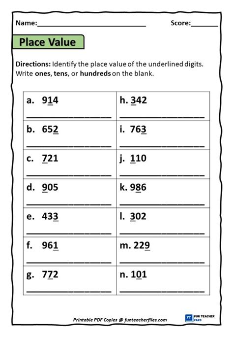 Place Value Worksheets Set Fun Teacher Files