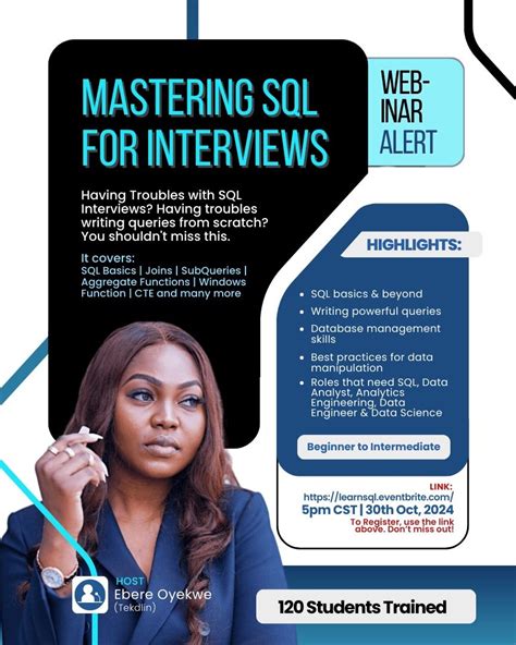 Tekdlin On Linkedin Sqlwebinar Learnsql Datascience