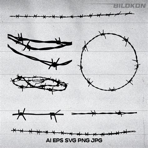 Barbed Wire Silhouette Svg Vector Masterbundles