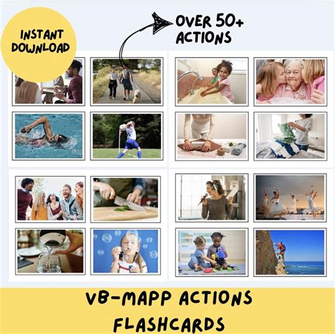 Vb Mapp Actions Printable Flashcards Etsy