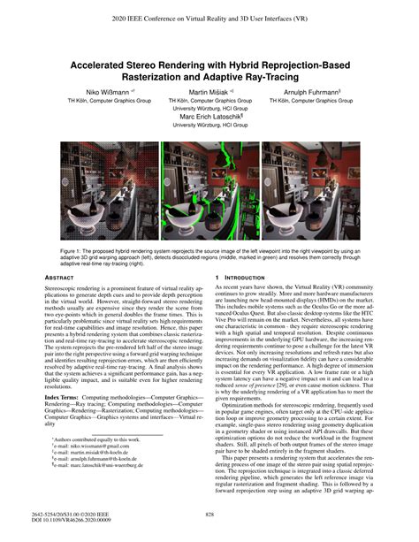 Accelerated Stereo Rendering With Hybrid Reprojection Based