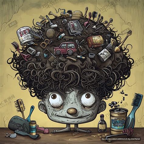 Ai创作图卡通理发形象设计 夸张人物插画 焦躁装饰画 儿童理发插画 夸张风人物插画 独特个性创新插画插图 废弃物插画 个性卡通插画 趣味插画设计 创意卡通动漫 焦虑产品海报 歇斯底里涂鸦 创意