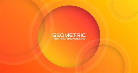 3d Orange Geometric Abstract Background Overlap Layer On Bright With Circle Line Effect