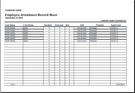 Employee Tracking Template