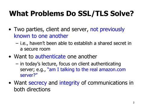 Ppt Secure Sockets Layer Ssl Transport Layer Security Tls