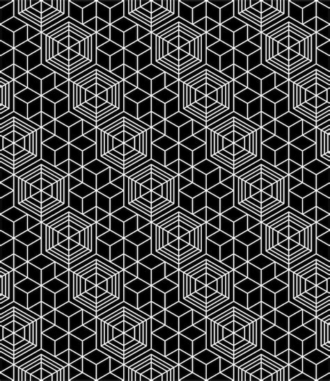 Premium Vector Monochrome Illusive Abstract Geometric Seamless Pattern With Cubes Vector