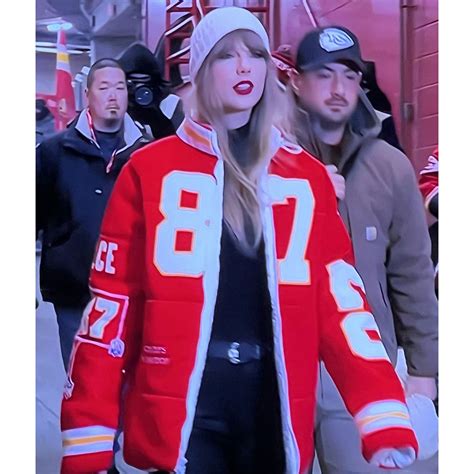 Puffer Red Travis Kelce 87 Taylor Swift Jacket