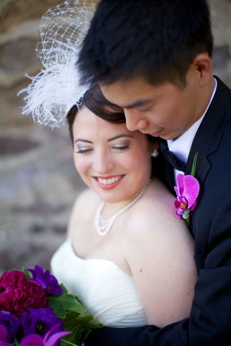 Bride And Groom At Art Museum Wedding