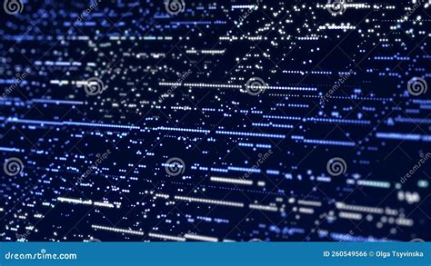Abstract Technology Background Big Data Digital Code Futuristic Dots