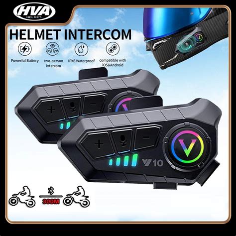 Helmet Intercom Headset Motorcycle Bluetooth Wireless Y10 For 2 Riders