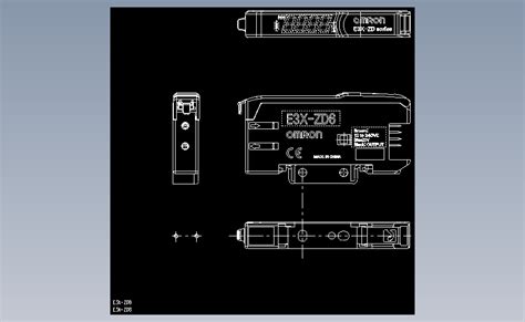 欧姆龙光纤传感器 压力传感器e3x zd8 AutoCAD 模型图纸下载 懒石网