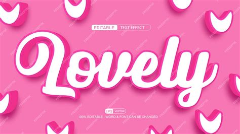 Premium Vector Lovely 3d Editable Text Effect Eps Vector Style