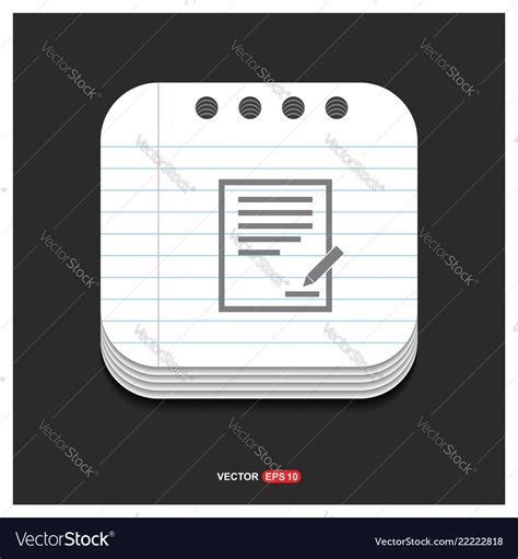 Document Icon Gray On Notepad Style Template Vector Image