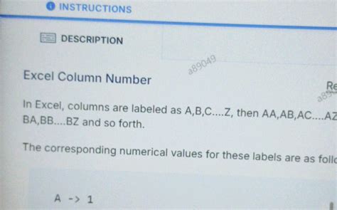 I Instructions Description Excel Column Studyx