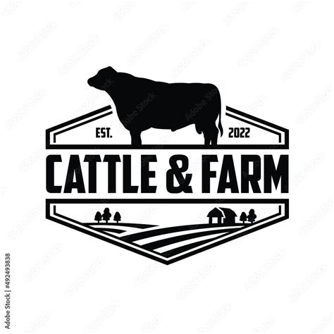 Cattle Farm Premium Emblem Logo Design Best For Cattle Ranch And Farm
