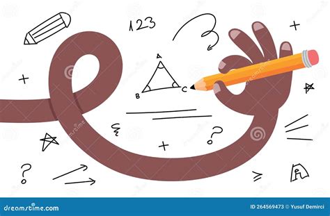 Flat Drawing Of A Conceptual Hand Writing Stock Illustration Illustration Of Back Teacher