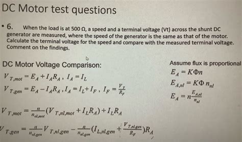 Solved From DC Motor Test Using DC Motor Load Test Result Chegg Com