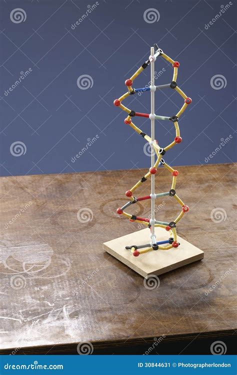 Molecule Model On Stained Table Stock Image Image Of Molecular Model