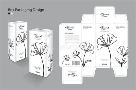Box Packaging Design Template For Cosmetic Supplement Spa Beauty