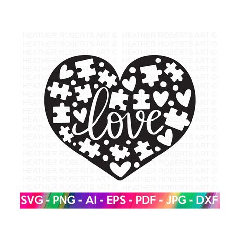 Autism Heart Svg Autism Svg Autism Awareness Puzzle Svg A Inspire