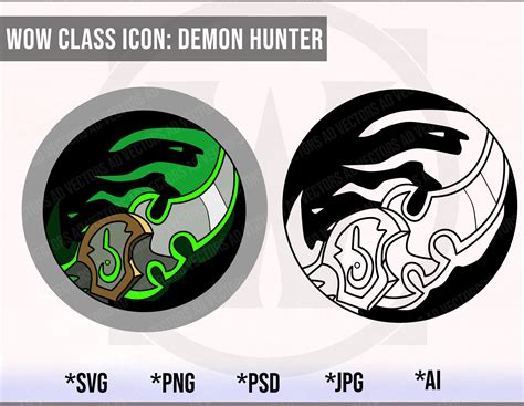 Demon Hunter Class Icon Svg Clipart Mmorpg Cut File Demon Etsy My Xxx Hot Girl