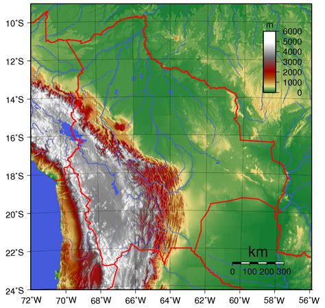 Large Detailed Physical Map Of Bolivia Bolivia Large Detailed Physical
