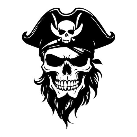 Pirate Skull Vector Silhouette Design Premium Ai Generated Vector