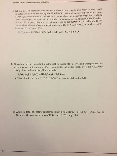 Solved Experiment Effect Of Buffer Solutions On Ph Chegg