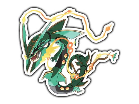 Mega Rayquaza Sticker Water Proof Weather Proof Vinyl Sticker Decal Ts For Him Ts For
