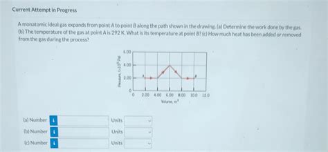 Solved A Monatomic Ideal Gas Expands From Point A To Point B Chegg