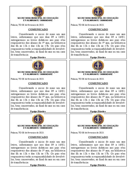 Bilhete Entrega De Livros Pdf