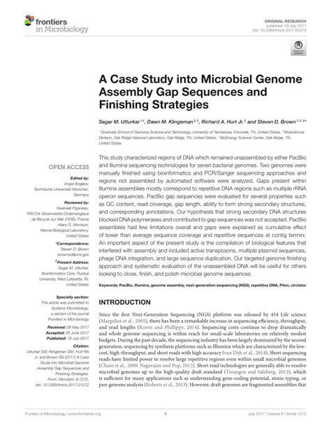 Pdf A Case Study Into Microbial Genome Assembly Gap Sequences And