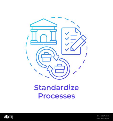 Standardize Processes Blue Gradient Concept Icon Stock Vector Image