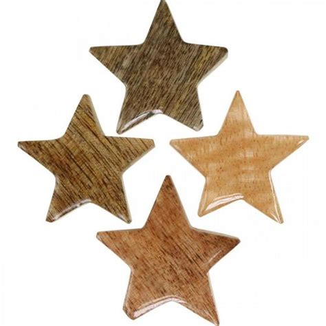 Floristik21 De Holzsterne Streudeko Stern Weihnachten Natur Glanz H5cm