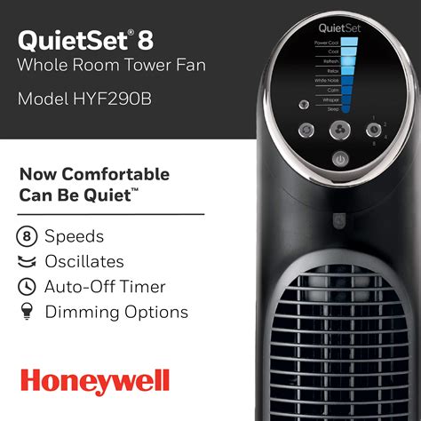 Honeywell Quietset Whole Room Tower Fan Black