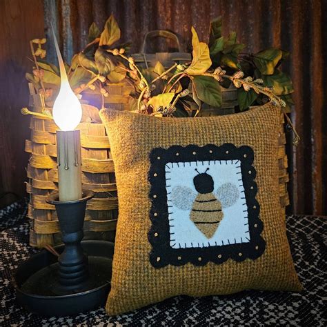 Handmade Bumble Bee Applique Pillow Nanas Farmhouse Nanas Farmhouse