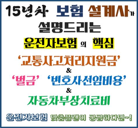 운전자보험 교통사고처리지원금과 자동차부상치료비 일석이조 네이버 블로그