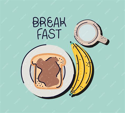 Premium Vector Cute Breakfast Poster