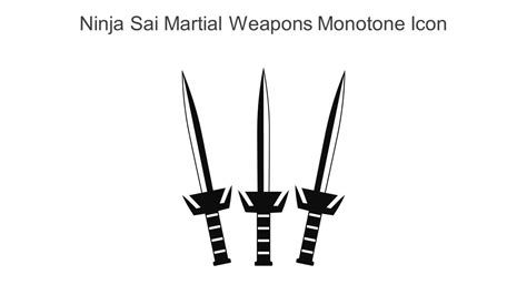 Ninja Sai Martial Weapons Monotone Icon In Powerpoint Pptx Png And Editable Eps Format PPT