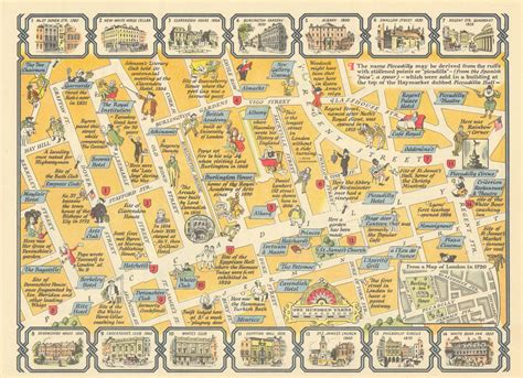 Piccadilly Green Park Piccadilly Circus 2 Jp Sayers Survey Of London 1947 Map