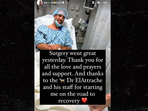 Aaron Rodgers Says He Had Successful Surgery On Torn Achilles