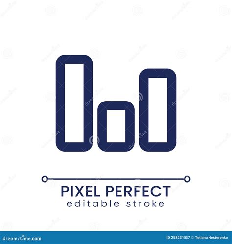 Column Chart Pixel Perfect Linear Ui Icon Stock Vector Illustration
