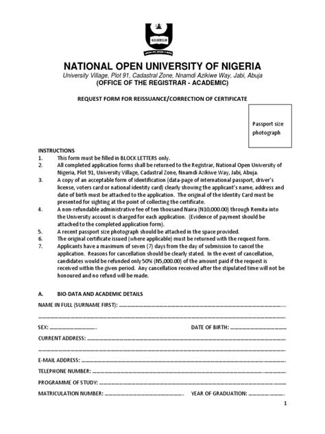 Request Certificate Reissue Form Pdf Identity Document Affidavit