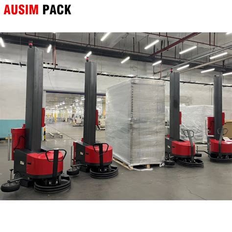 Mobile Robot Touch Screen Automatic Pallet Wrapping Machine For Self