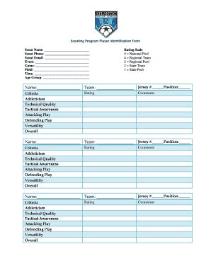 Soccer Scouting Report Template Form Fill Out And Sign Printable Pdf