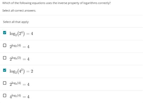 Solved Which Of The Following Equations Uses The Inverse