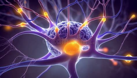 Neurons In The Brain With Focus Effect Generative AI Stock