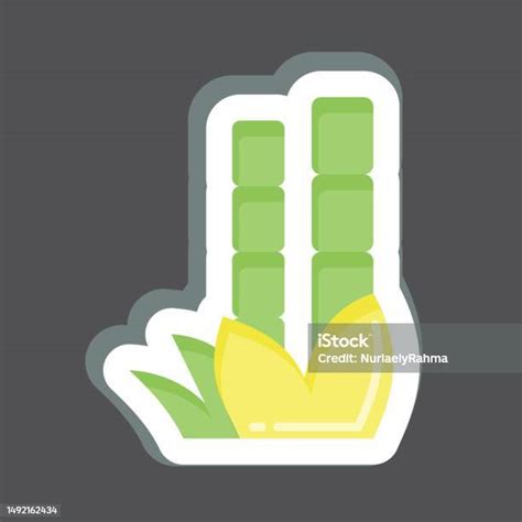 Stiker Bambu Terkait Dengan Simbol Tahun Baru Imlek Desain Sederhana